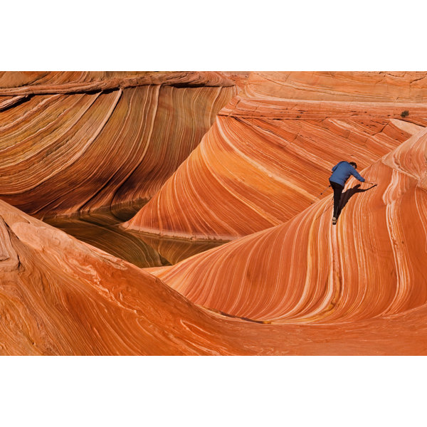 Union Rustic Hiker Climbing in Grand Canyon by Anirav - Wrapped Canvas ...