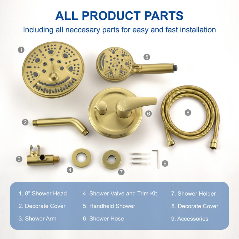 SHAMANDA Shower Faucet with Rough-in Valve | Wayfair