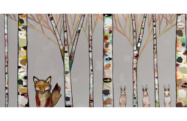 Ebern Designs Fox And Rabbits by Eli Halpin - Unframed Print on Canvas ...