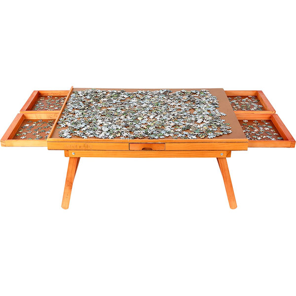 Isabelle & Max™ Wooden Jigsaw Puzzle Table With 6 Removable Sliding ...