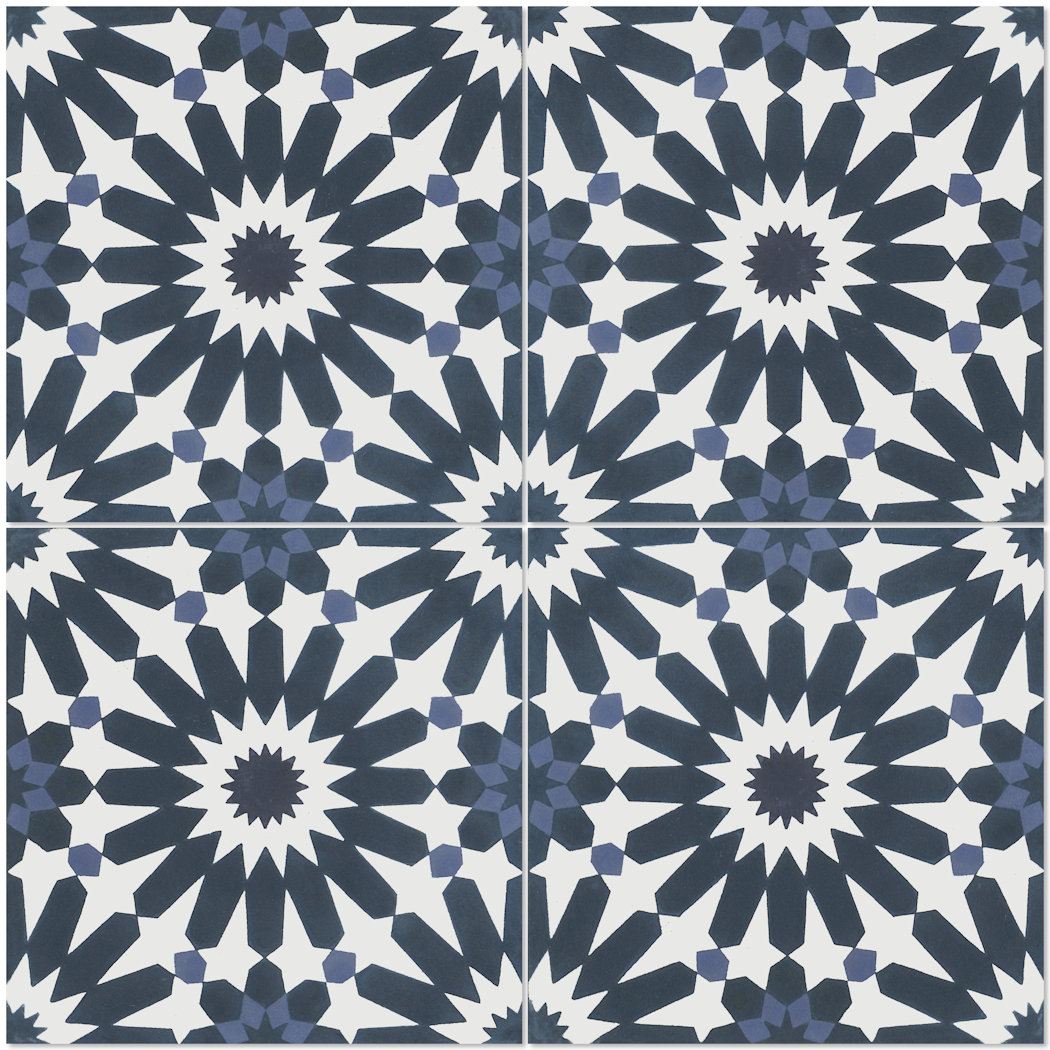 Villa Lagoon Tile Tangier Petite Blues 8" x 8" Cement Spanish ...