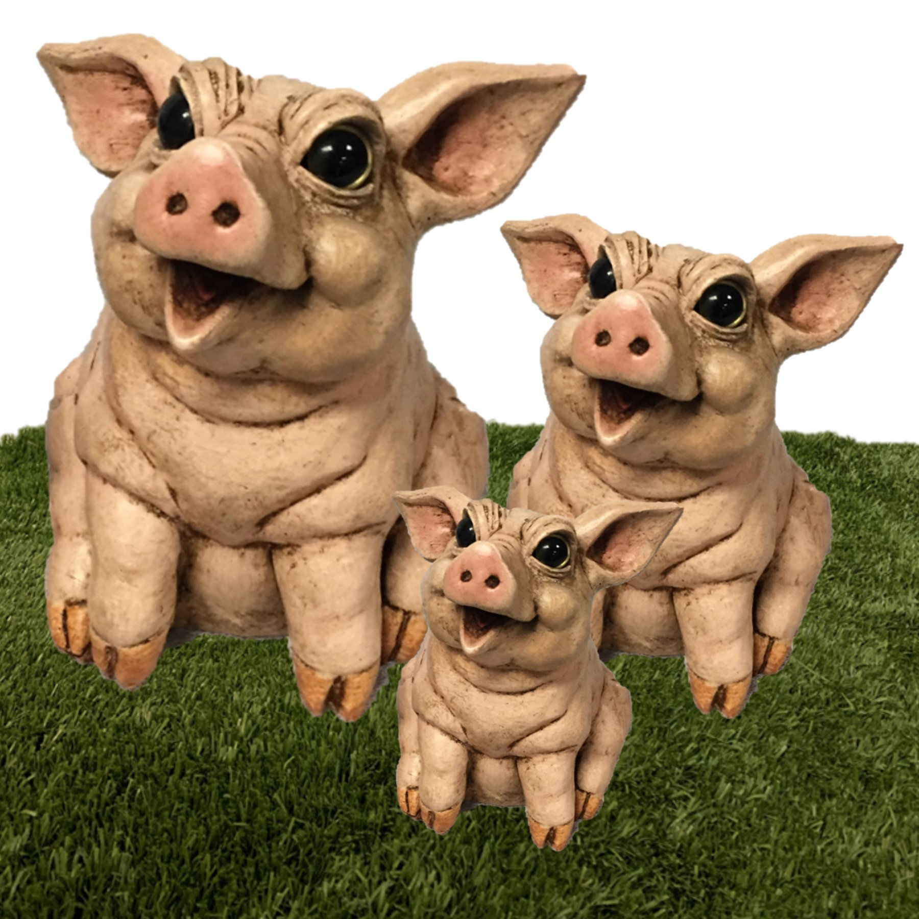 HomeStyles Country Critters Pig "Priscilla" Family Whimsical Garden 3 ...
