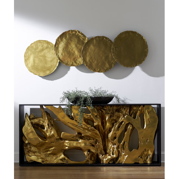 Phillips Collection Cast Oil Drum Wall Discs, Gold Leaf, Set of 4 ...