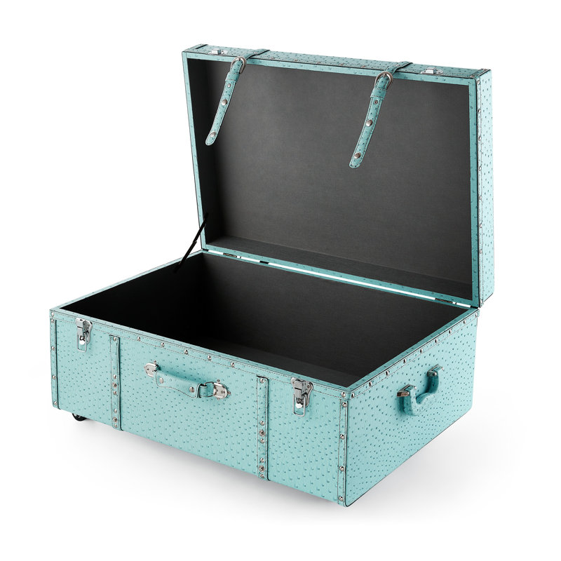 DormCo Texture Brand Trunk - Vibrant Aqua Ostrich | Wayfair