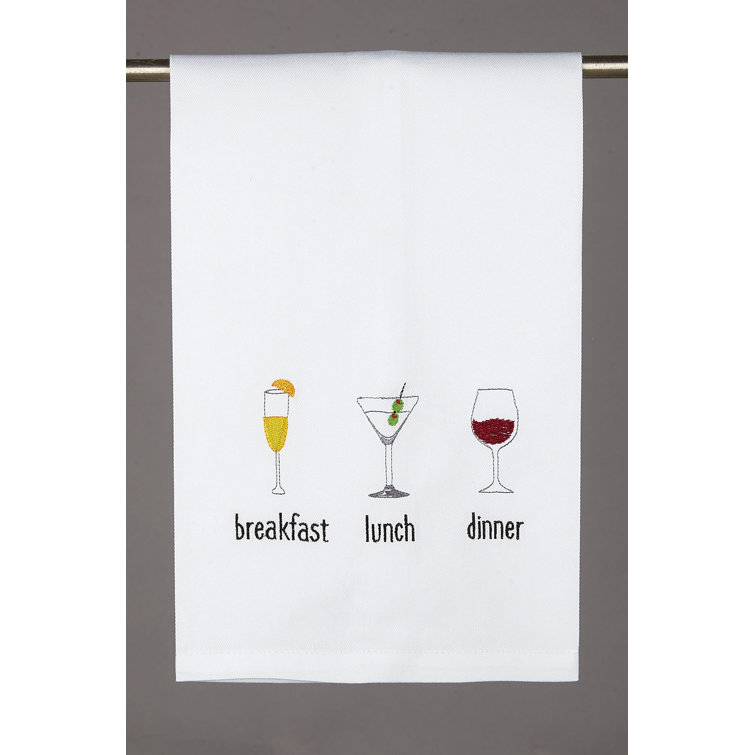 Wrought Studio Breakfast Lunch Dinner Drinks Tea Towel | Wayfair