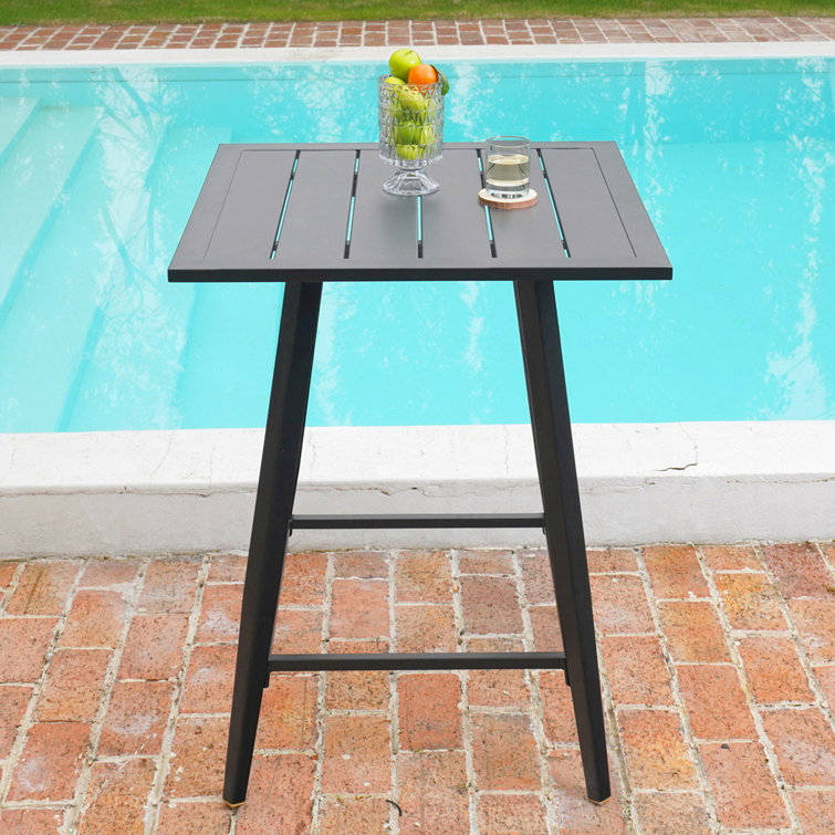George Oliver Earnistine Metal Outdoor Bar Table | Wayfair