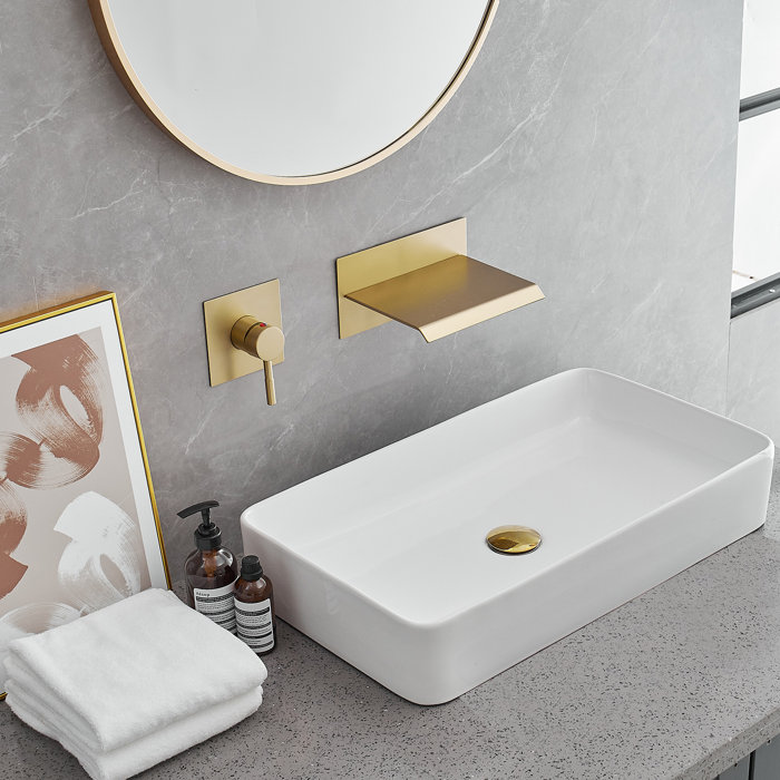 VIBRANTBATH Wall Mounted Faucet Single-handle Bathroom Faucet | Wayfair