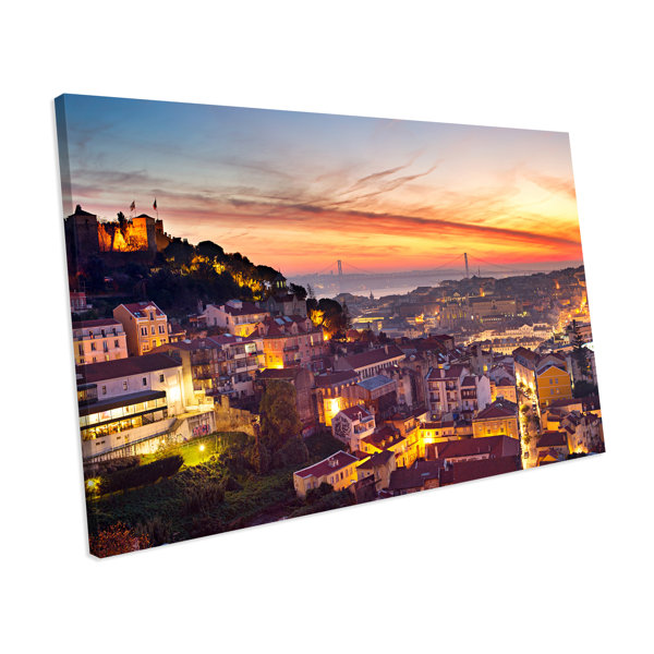 Latitude Run Lisbon Portugal Sunset Cityscape - Unframed Photograph on ...