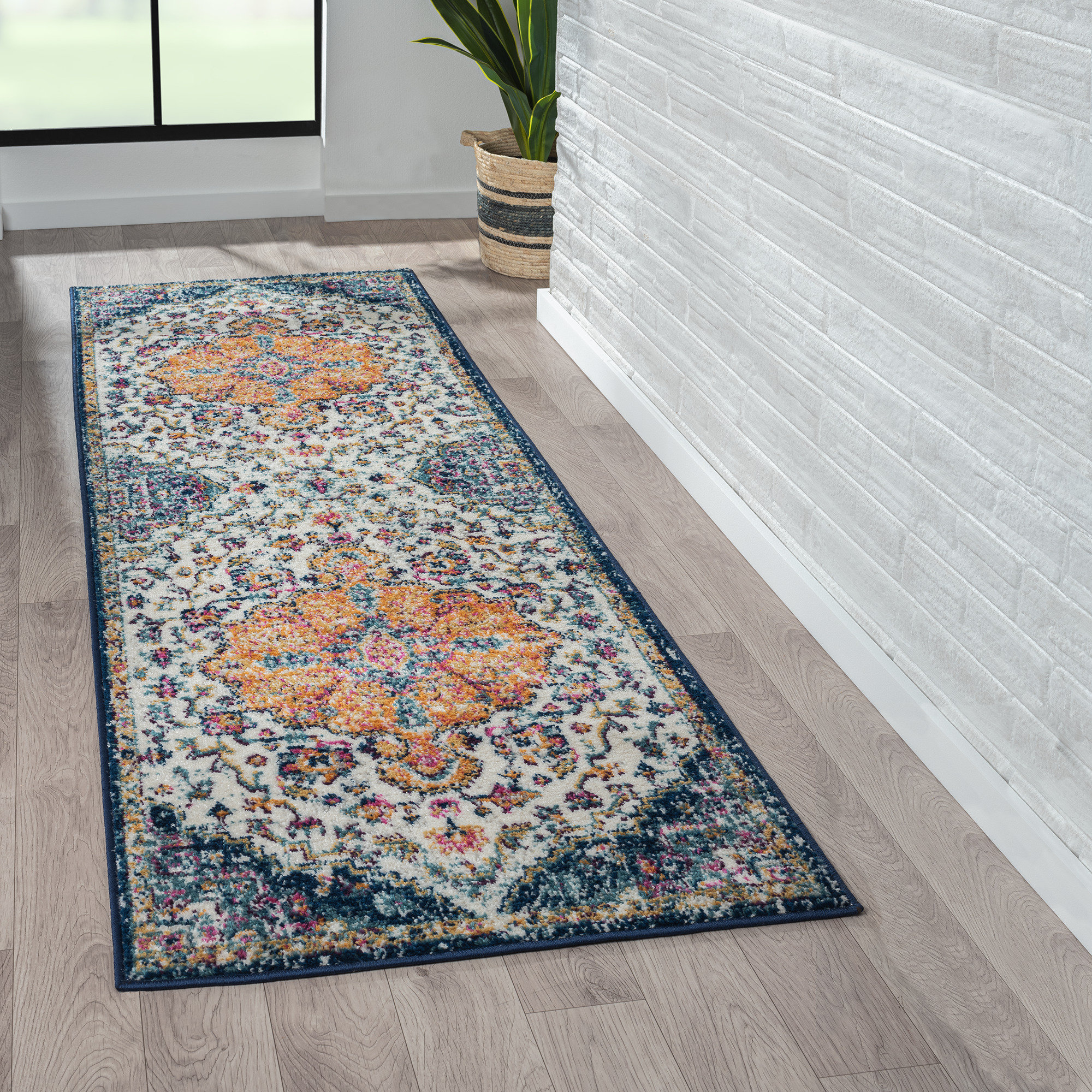 Bungalow Rose Boho Medallion Woven Area Rug | Wayfair