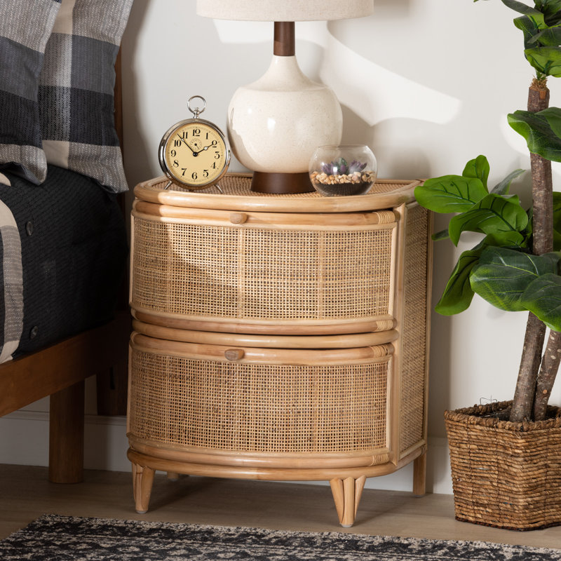 Bay Isle Home Sloatsburg Rattan/Wicker Nightstand | Wayfair