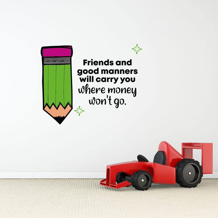 Zoomie Kids Good Manners School Class Cartoon Quotes Wall Decal | Wayfair
