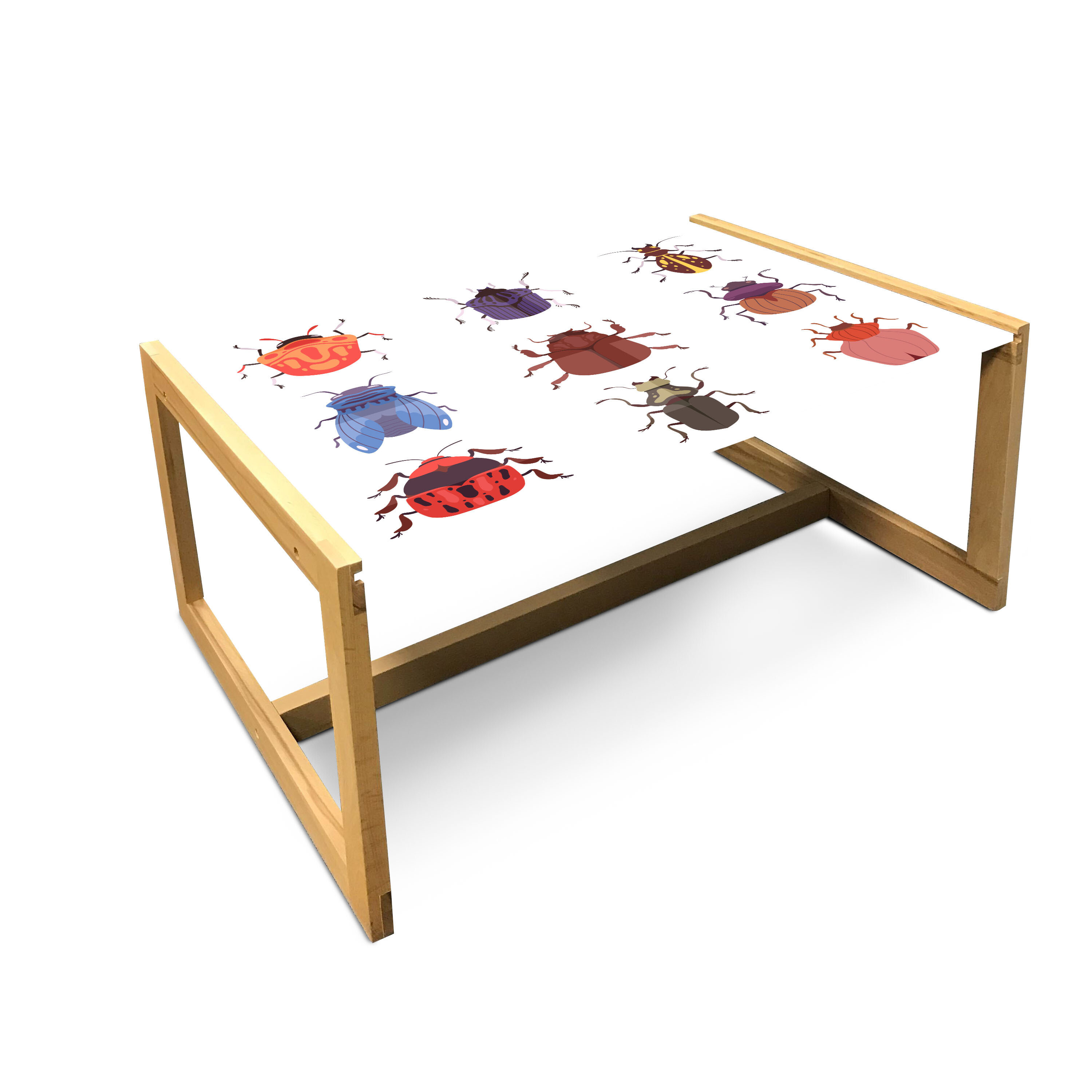 East Urban Home Insects Coffee Table, Bug Fauna Illustration Various ...