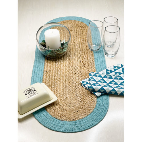 Gracie Oaks VERONA JUTE BORDER ROUND TABLE RUNNER | Wayfair