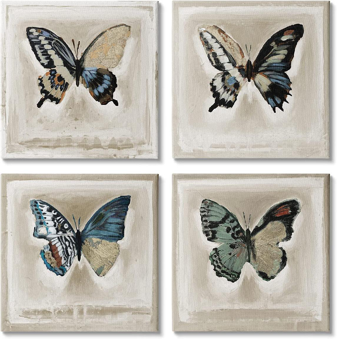 Rosalind Wheeler Asymmetrical Butterfly Wing Patterns - 4 Piece Wrapped ...