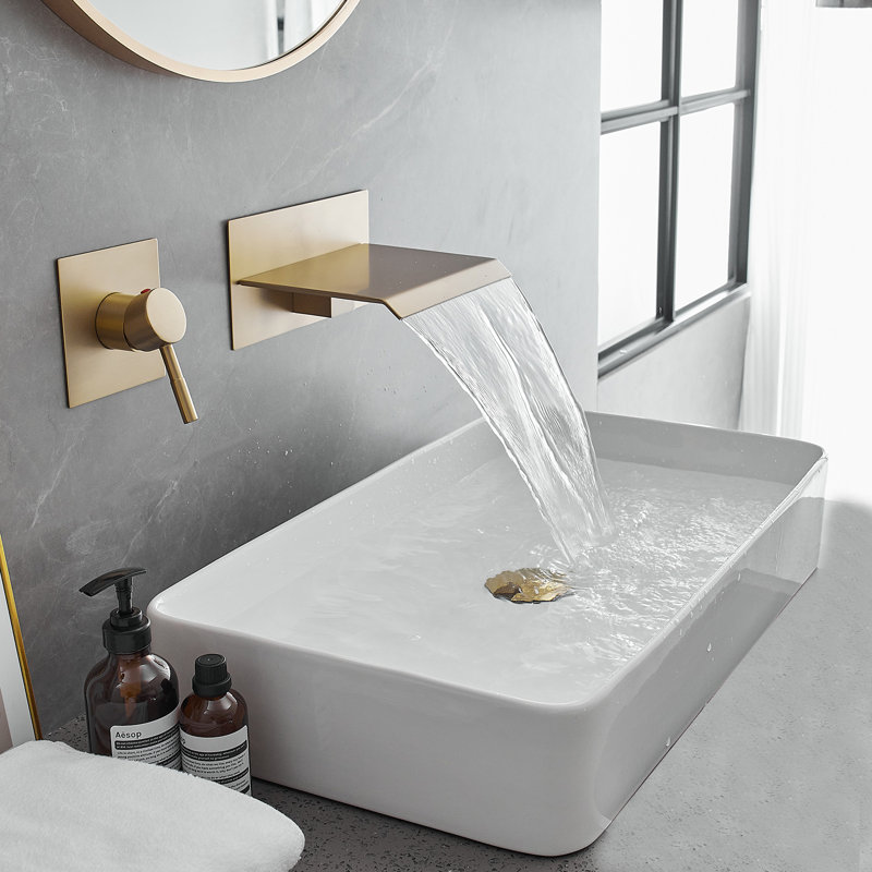 VIBRANTBATH Wall Mounted Faucet Single-handle Bathroom Faucet | Wayfair