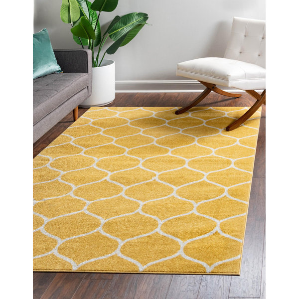 Bungalow Rose Llanet Performance Yellow Rug & Reviews | Wayfair
