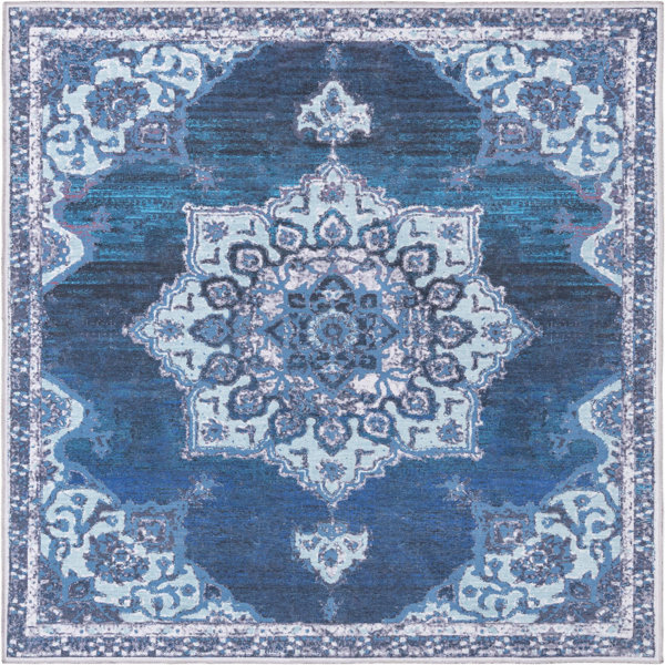 Bungalow Rose Aten Oriental Gray/Blue Area Rug & Reviews | Wayfair