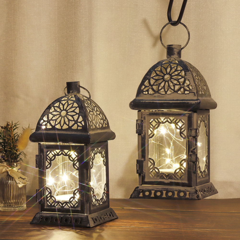 Jhy Design 2 Set Of 11'' High Decorative Vintage Lanterns With Fairy ...