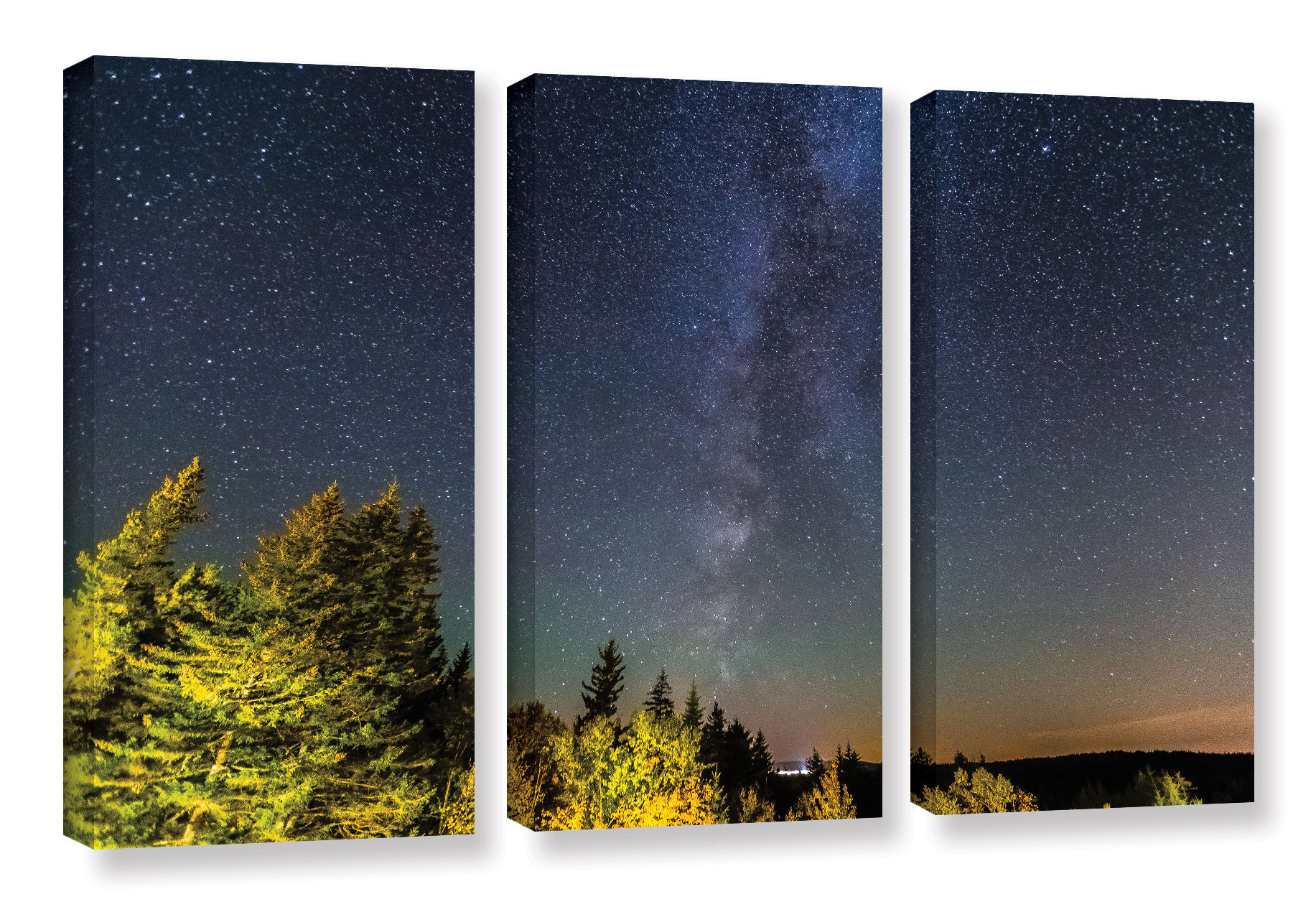Loon Peak® Milky Way In Maine Horizontal by Cody York - 3 Piece Wrapped ...