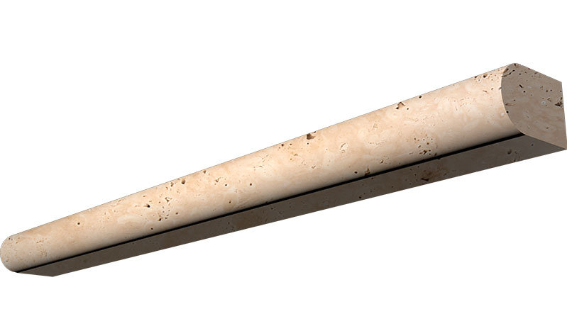 Parvatile Ivory 12" x 0.75" Honed Travertine Pencil Liner Tile Trim in ...