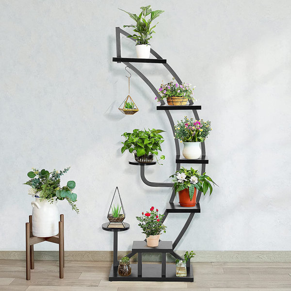 Latitude Run® 6-Tier Curved Plant Stand with Hanger & Reviews | Wayfair