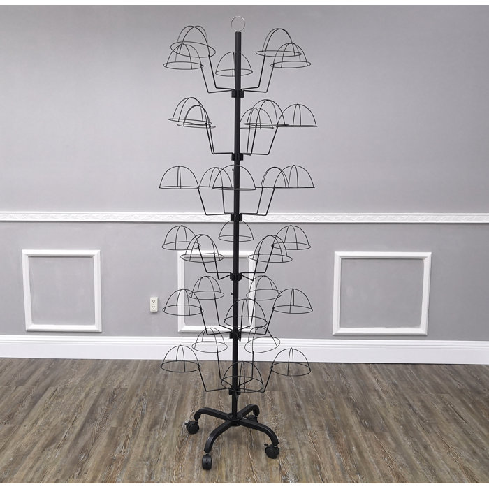FixtureDisplays 6-Tier Hat Display Rack Free Standing Headwear Wig Rack ...