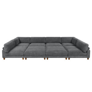 Wade Logan® 8 - Piece Upholstered Sectional & Reviews | Wayfair