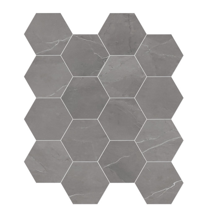 Avant Decor Bex 6" x 6.9" Hexagon Stone Composite Peel & Stick Wall ...