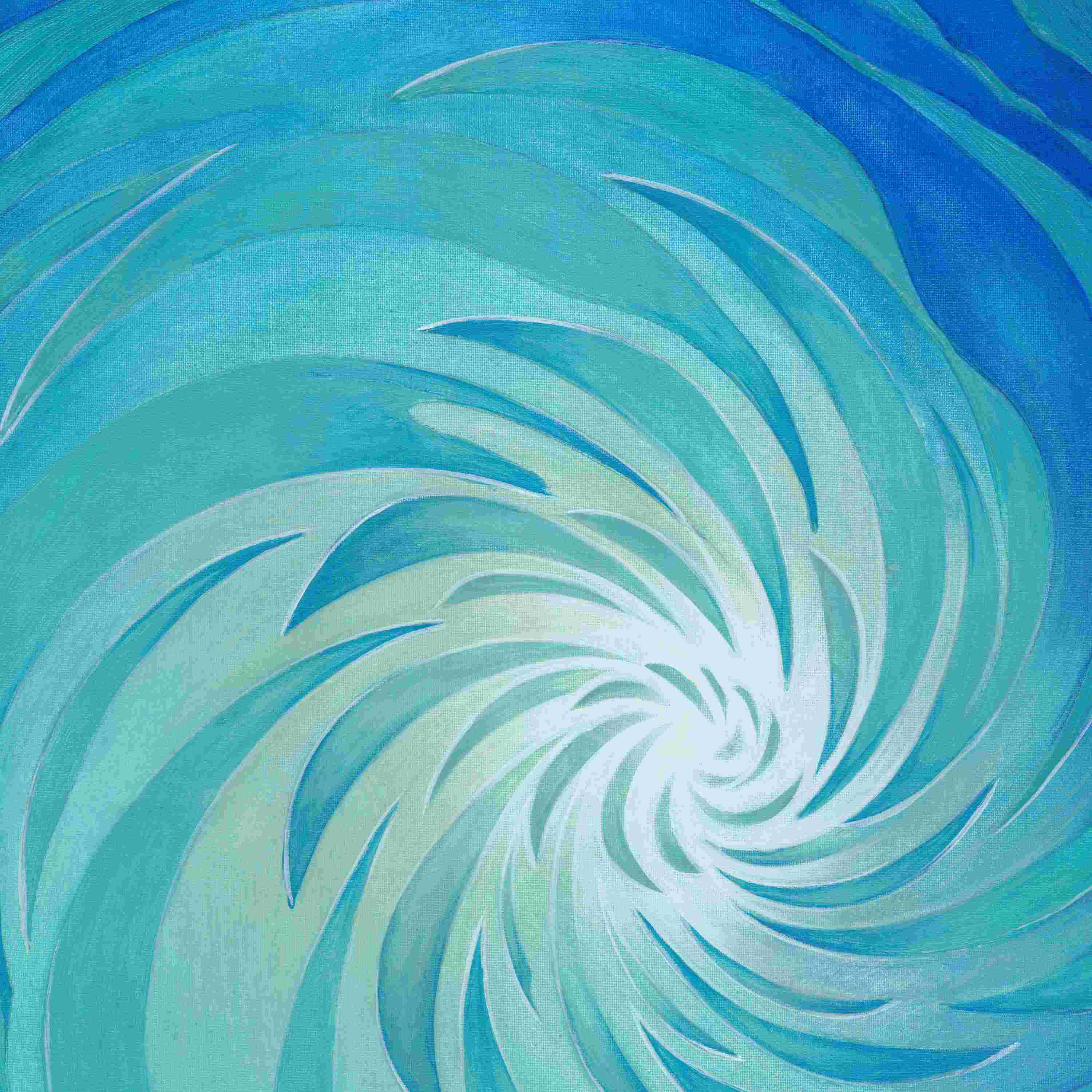 Wrought Studio Blue Vortex - Wrapped Canvas Painting | Wayfair