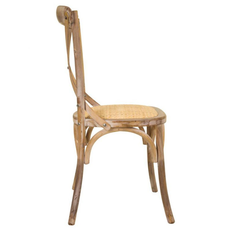 Creaciones Meng Solid Wood Cross Back Side Chair in Brown | Wayfair.co.uk
