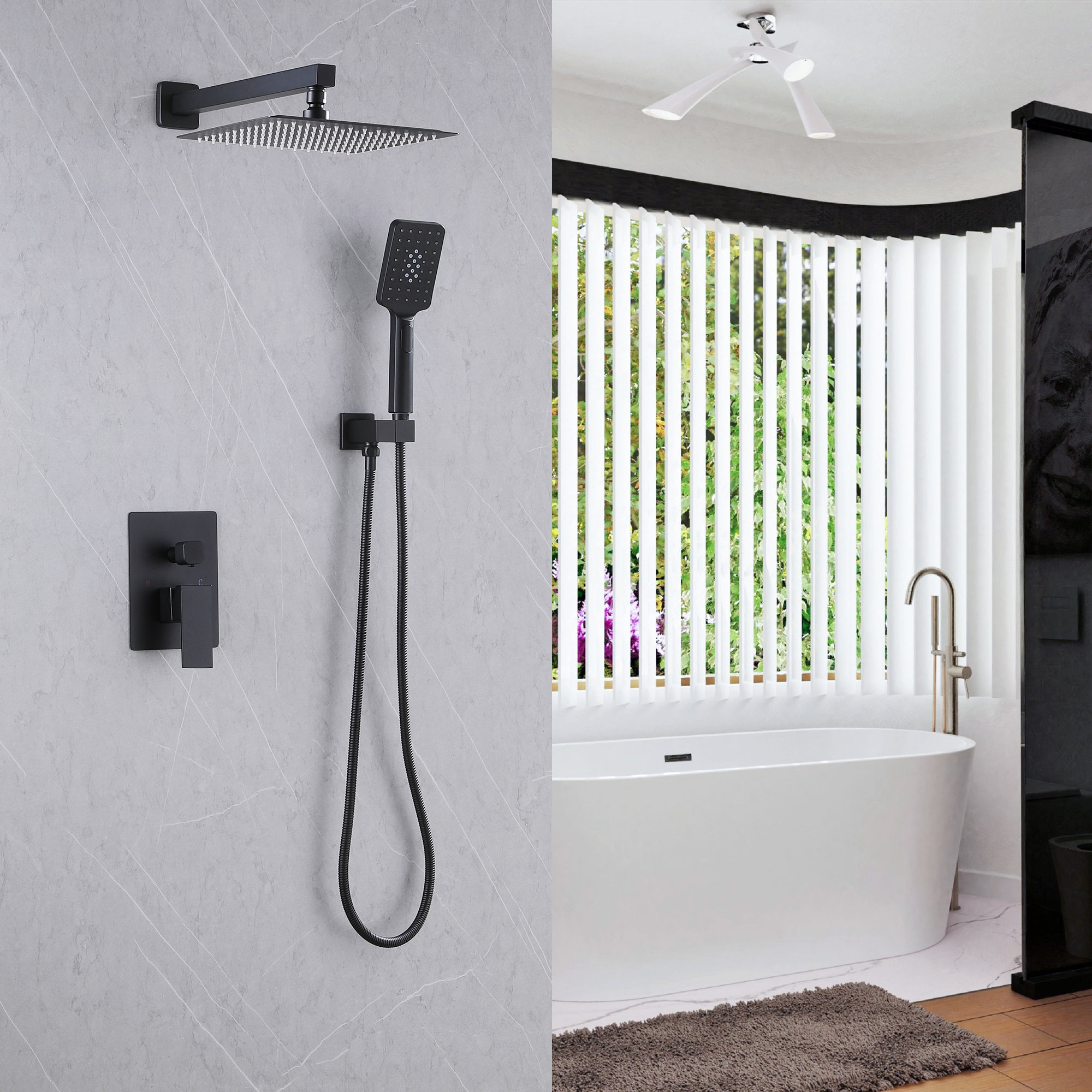 Modern Space Pressure-Balanced Control Complete Shower System With ...