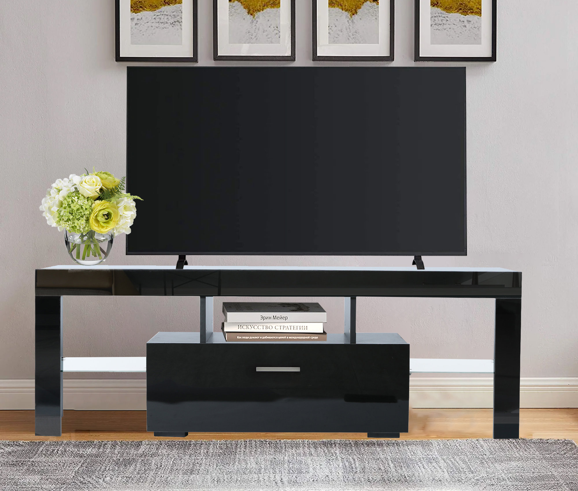 Orren Ellis Bahareh Cabinet/Enclosed Storage TV Stand for TVs up to 55" | Wayfair