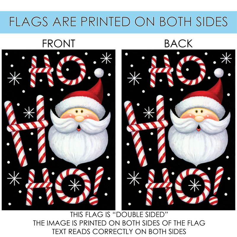 Toland Home Garden Ho Ho Ho Santa 2-Sided Polyester 40 x 28 in. House ...