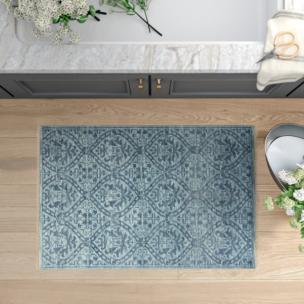 Addie Handmade Wool Teal/Navy Rug & Reviews | Birch Lane
