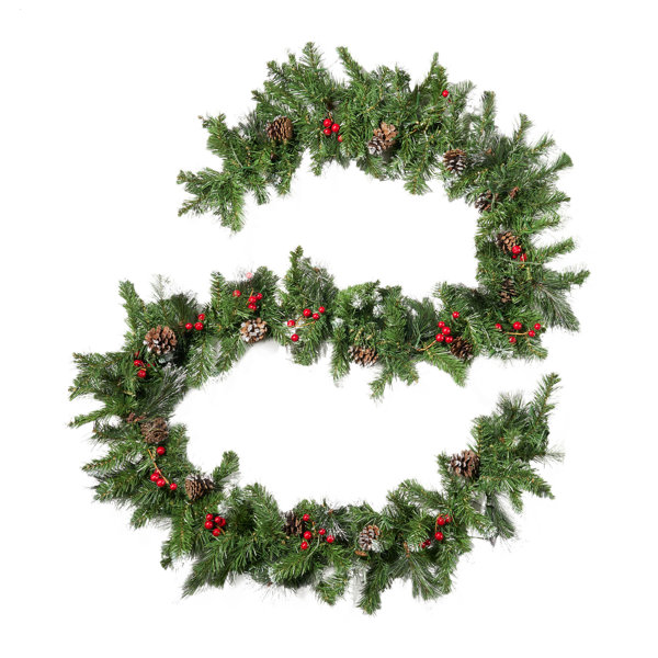 The Holiday Aisle® 108'' in. Lighted Faux Spruce Garland & Reviews ...
