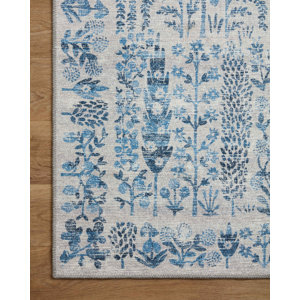 Rifle Paper Co. X Loloi Maison Grove Blue Area Rug & Reviews | Wayfair