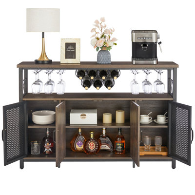 Gracie Oaks Shik Industrial Bar Cabinet & Reviews | Wayfair