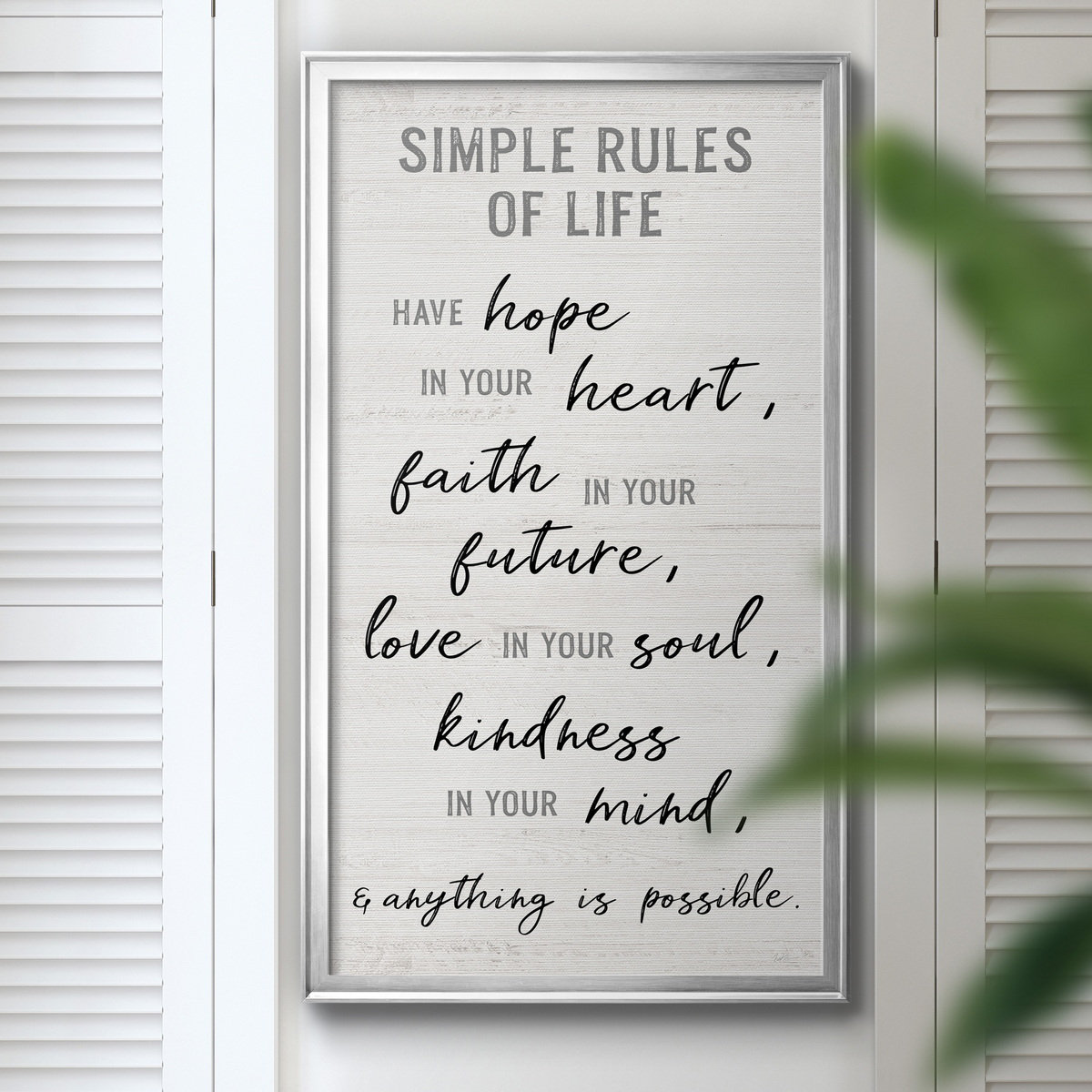 Trinx Simple Rules Of Life - Picture Frame Textual Art on Canvas | Wayfair
