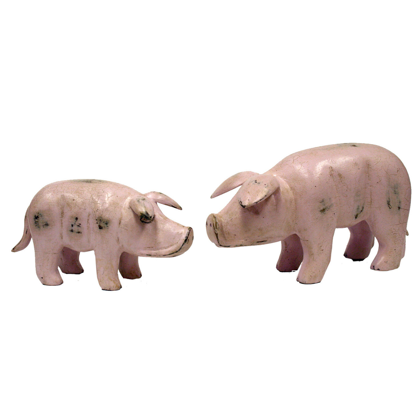 Rosalind Wheeler 2 Piece Enger Bamboo Root Pigs Figurine Set | Wayfair