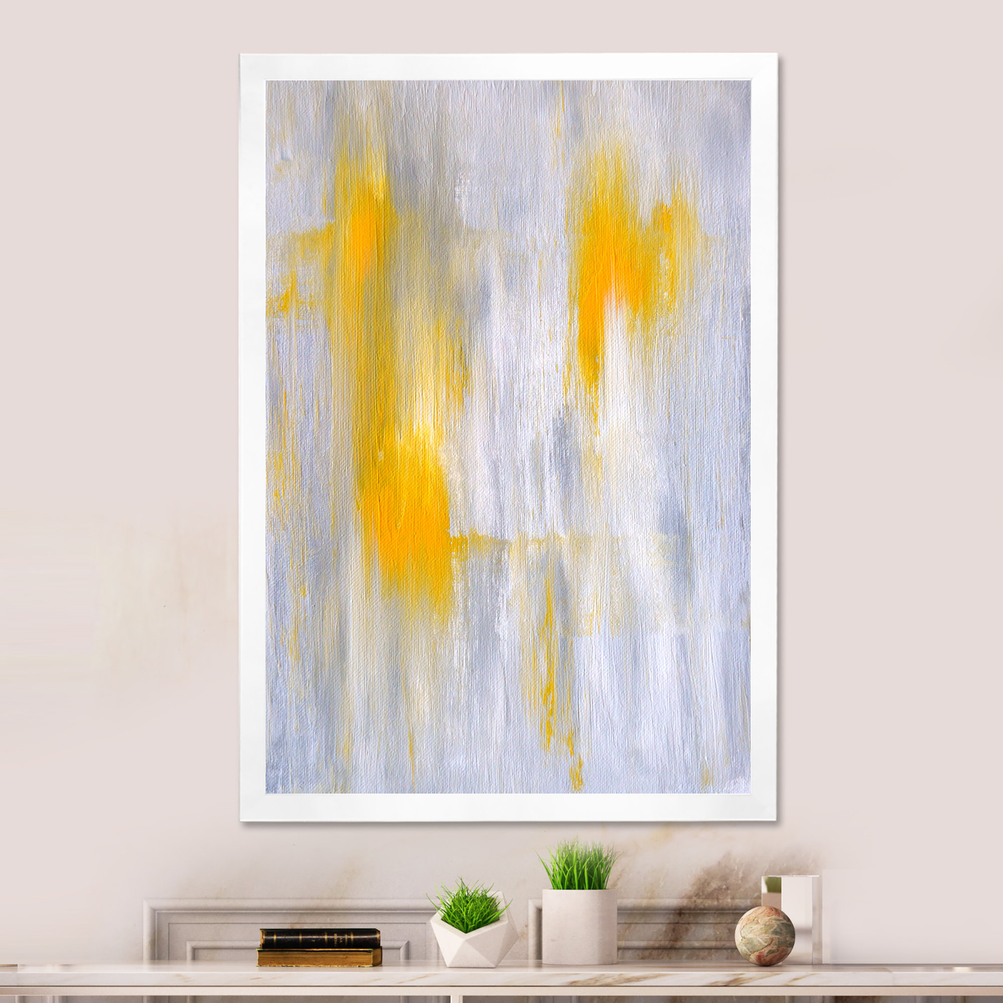 Wrought Studio Yellow And Gray Merging Abstract XI Merging Abstract XI ...