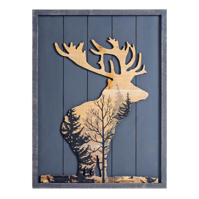 Millwood Pines Forest Moose Wood Wall Decor | Wayfair