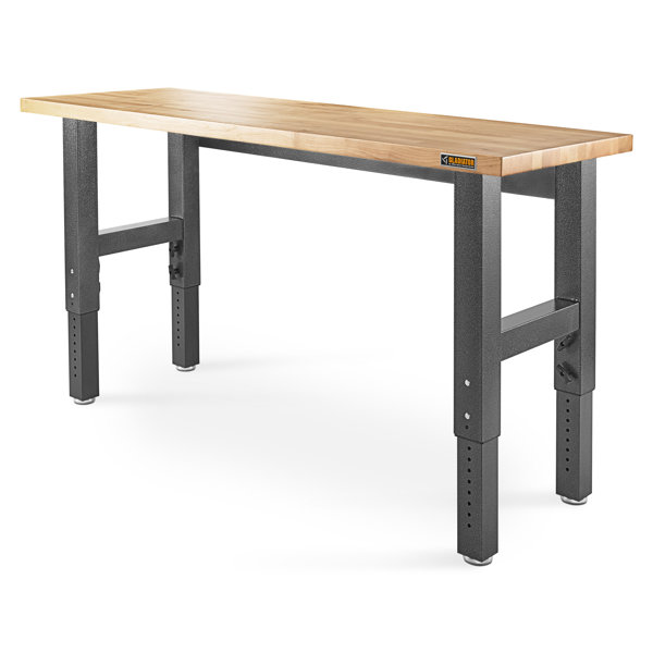 Gladiator GearTrack Gladiator® 6' Adjustable Height Hardwood Workbench ...