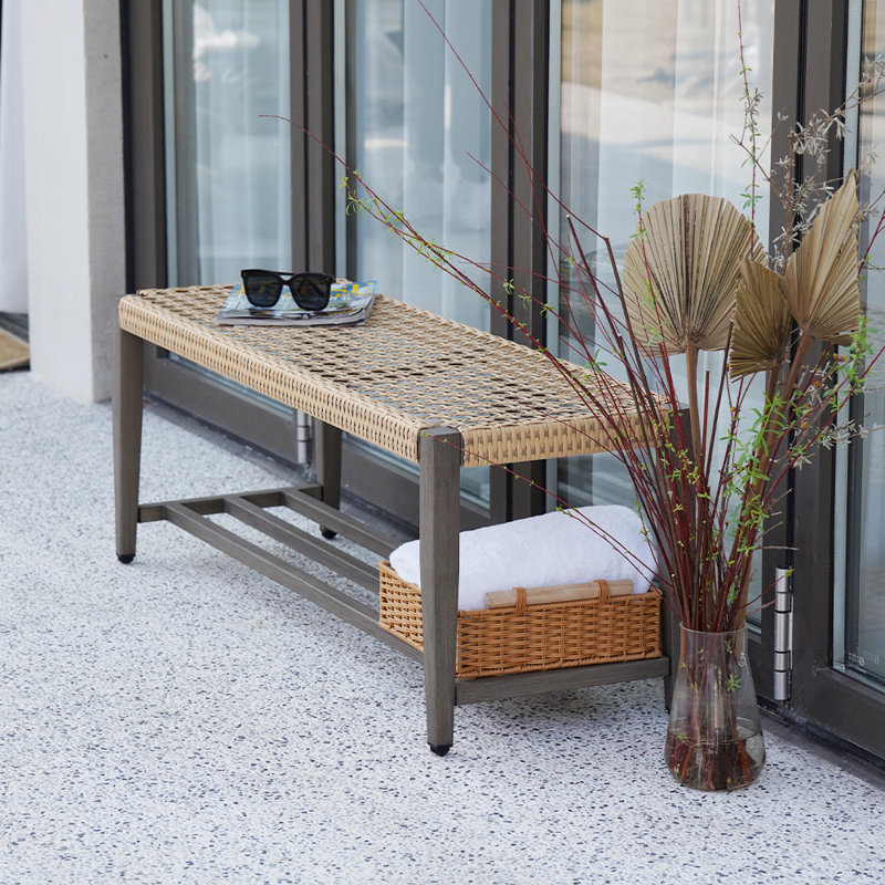 Wildon Home® Nelida Wicker Outdoor Bench | Wayfair