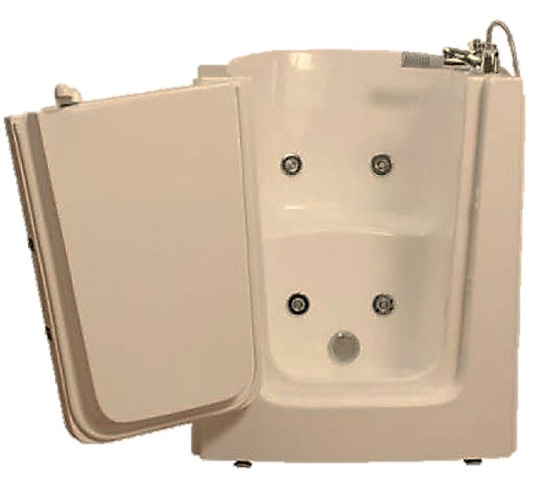 Avora Bath 38'' x 33'' Walk-In Whirlpool Fiberglass Bathtub with Faucet ...