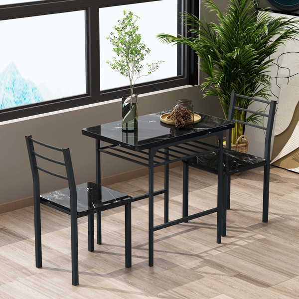 Wrought Studio Modern 3-Piece Dining Table Set With 2 Chairs For Dining ...