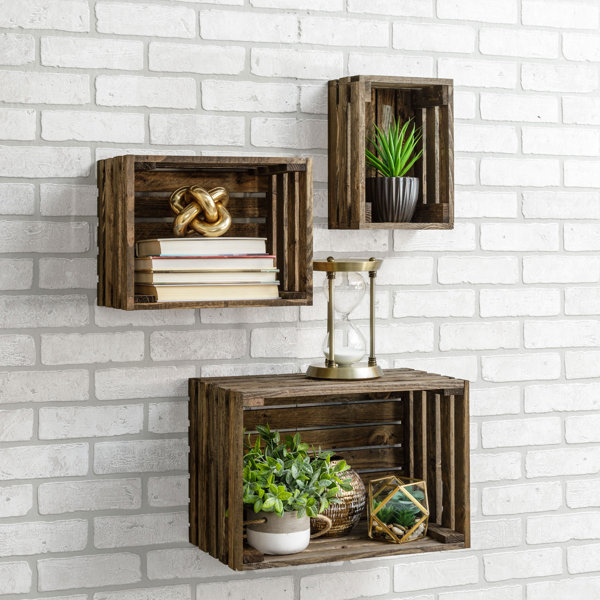 Millwood Pines Bellflower 3 Piece Solid Wood Crate Set | Wayfair