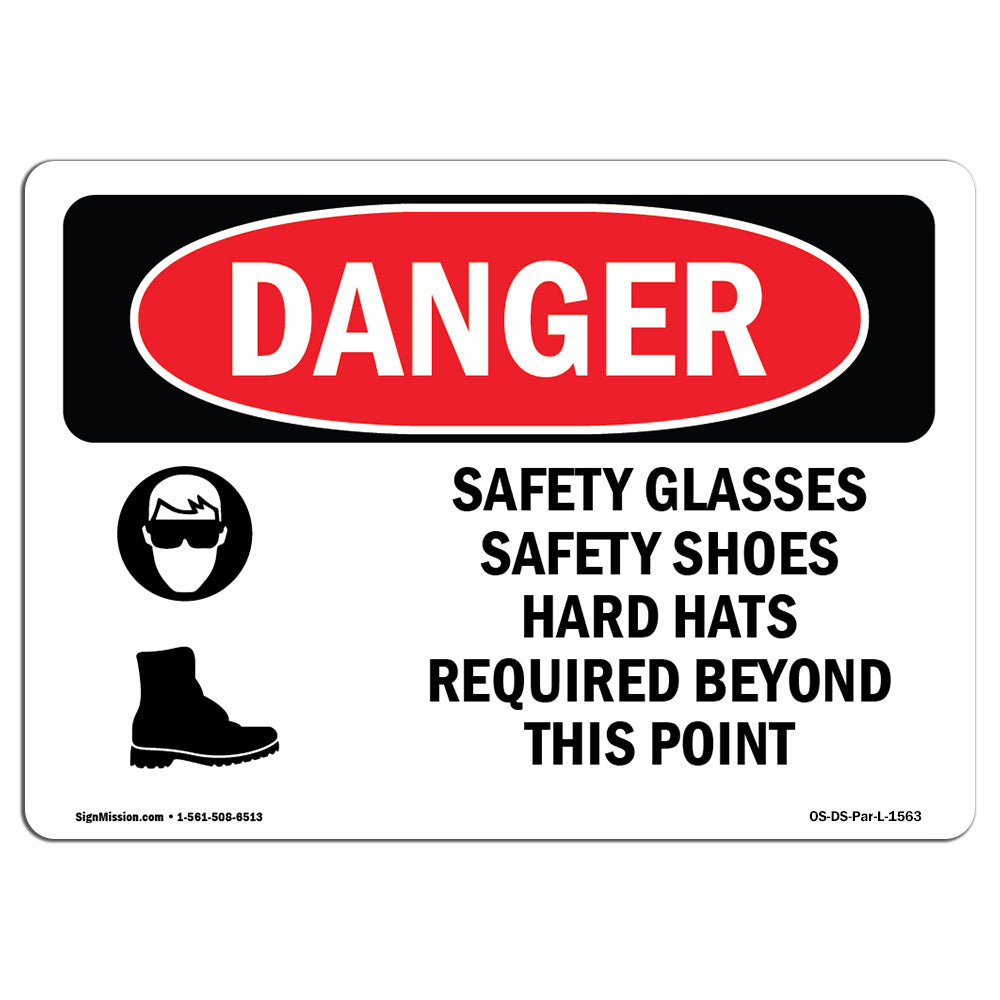 Signmission Osha Danger Safety Glasses Safety Sign Wayfair