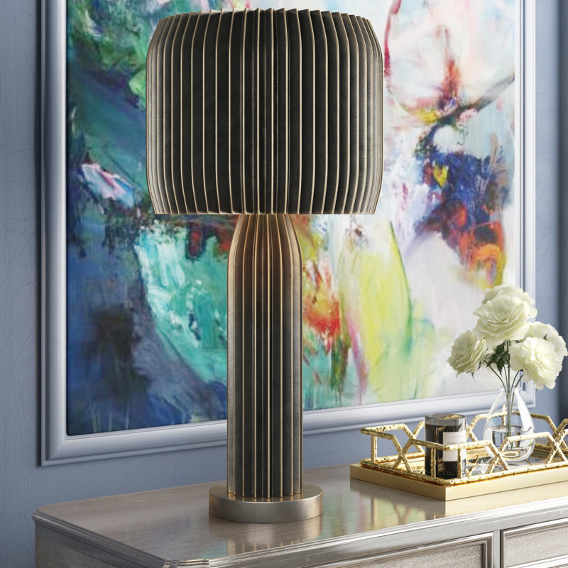 Studio A Crimp Table Lamp-Bronze | Perigold