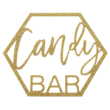 The Party Aisle™ Candy Bar Sign Wall Décor | Wayfair