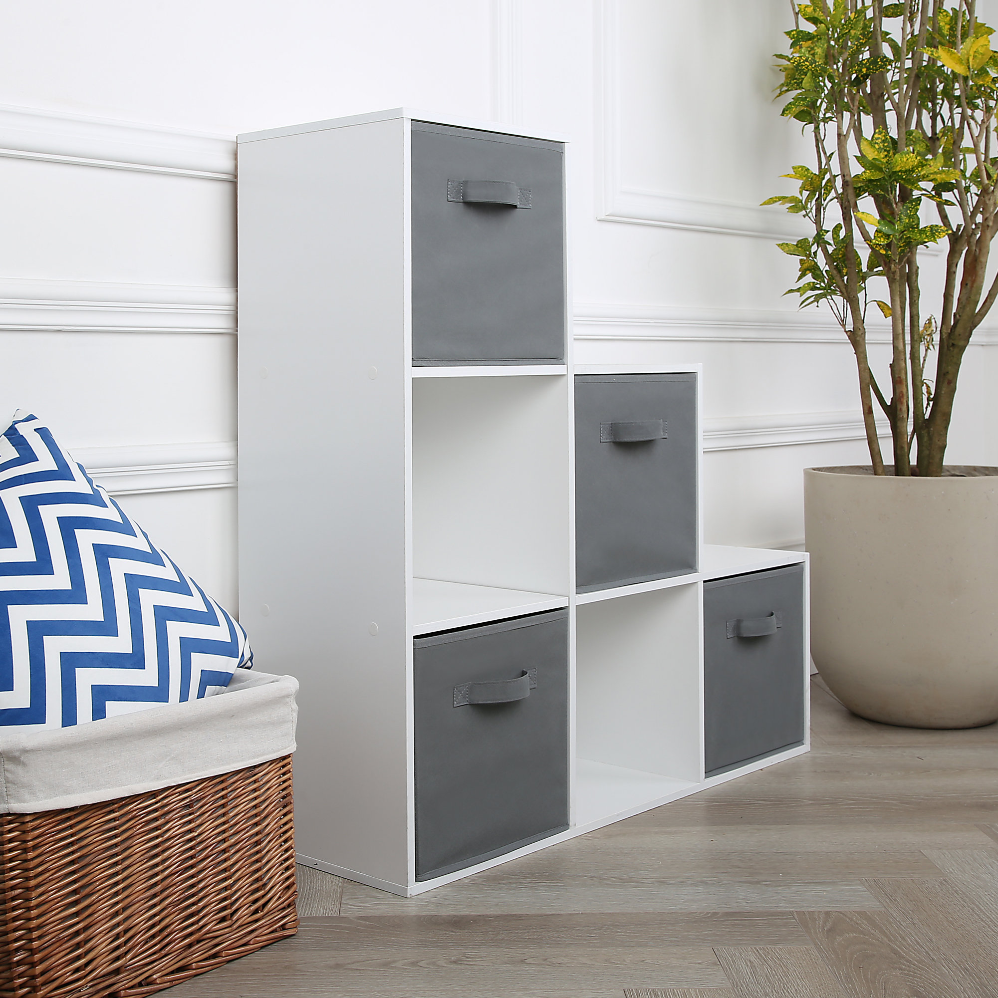 17 Stories Jane 6 Box Staircase Shelf with 4 Baskets | Wayfair.co.uk